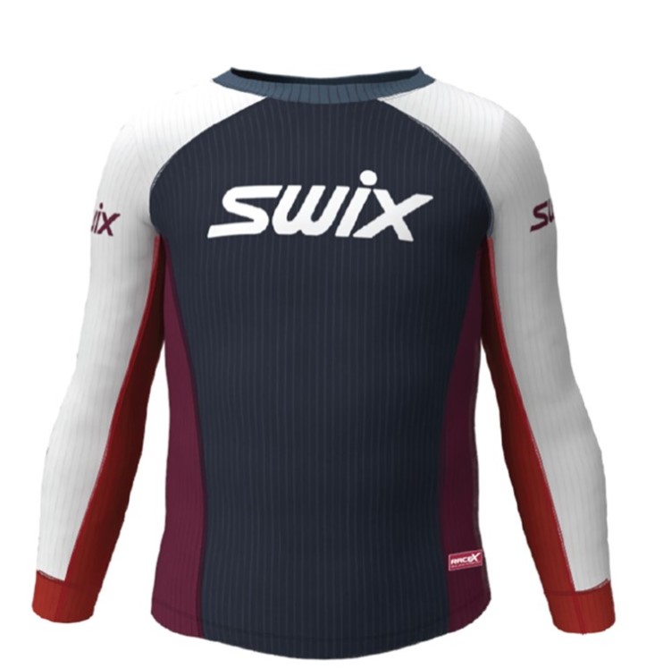 Swix RaceX Bodywear lasten alusasun paita dark navy/rhubarb red ...